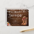Rustic Cowboy Boots Western Wedding Save The Date Announcement Postcard ...