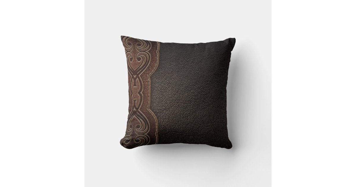 Rustic cowboy fashion brown western country throw pillow | Zazzle