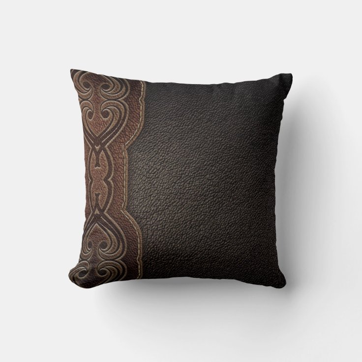 Rustic cowboy fashion brown western country throw pillow | Zazzle