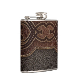 Rustic cowboy fashion western country brown flask | Zazzle