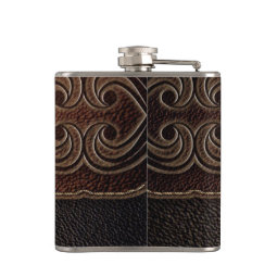 Rustic cowboy fashion western country brown flask | Zazzle