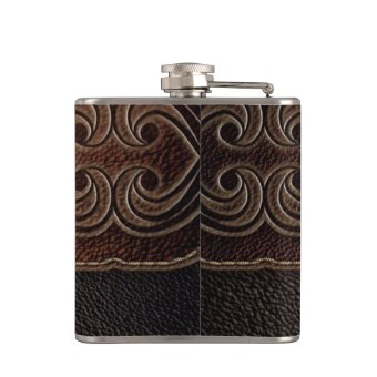 Rustic cowboy fashion western country brown flask | Zazzle