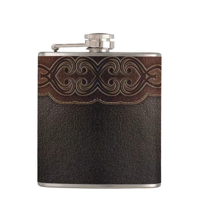 Rustic cowboy fashion western country brown flask | Zazzle