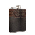 Rustic cowboy fashion western country brown flask | Zazzle