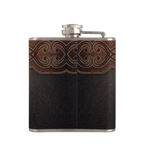 Rustic cowboy fashion western country brown flask | Zazzle