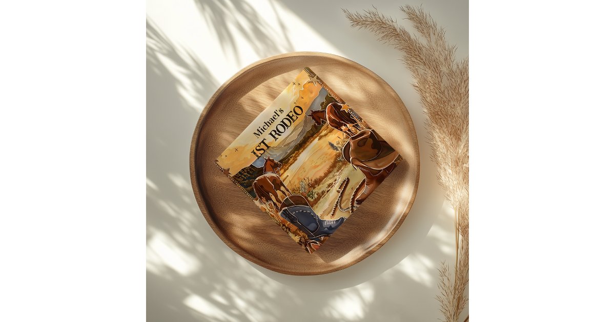 Rustic Cowboy Rodeo 1st Birthday Theme Napkins | Zazzle
