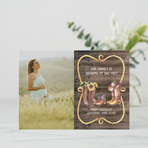 Rustic Cowboy Western Pregnancy Announcement | Zazzle