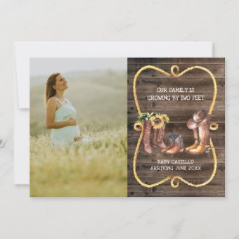 Rustic Cowboy Western Pregnancy Announcement | Zazzle