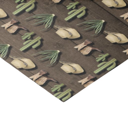 Rustic Cowboy Western Rodeo Wooden Birthday Party Tissue Paper | Zazzle