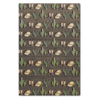 Rustic Cowboy Western Rodeo Wooden Birthday Party Tissue Paper | Zazzle