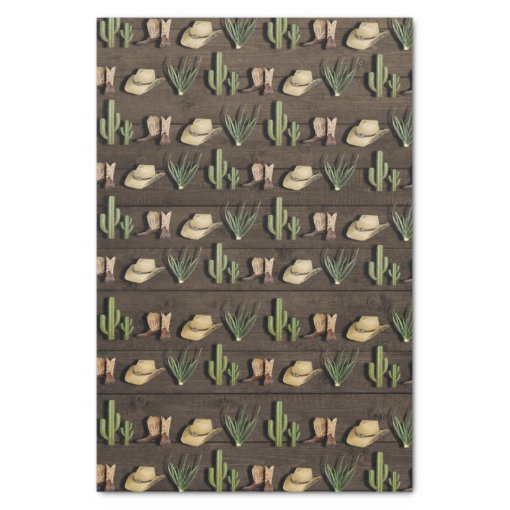 Rustic Cowboy Western Rodeo Wooden Birthday Party Tissue Paper | Zazzle