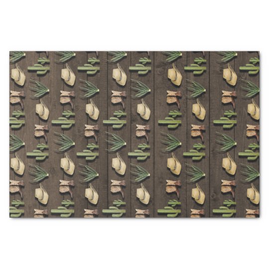 Rustic Cowboy Western Rodeo Wooden Birthday Party Tissue Paper | Zazzle.com