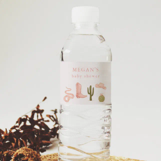 Rustic Cowgirl Western Water Bottle Label | Zazzle