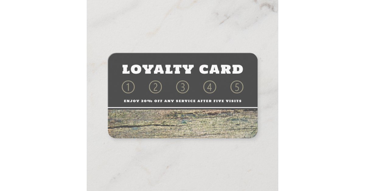 Rustic Cracked Wood Loyalty Card | Zazzle