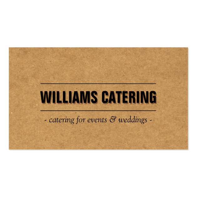 Rustic Craft Cardboard II Bakery/Catering/Chef Business Card Template