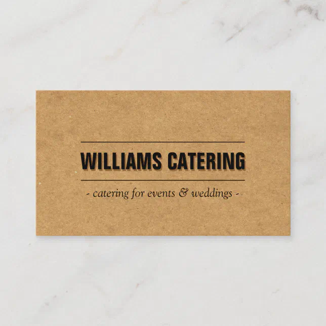 Rustic Craft Cardboard II Bakery/Catering/Chef Business Card | Zazzle