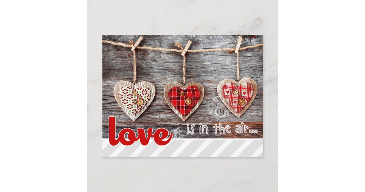 Rustic Craft Hearts Valentine's Day Postcards | Zazzle.com