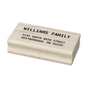 Rustic Create Your Own Custom Return Address Rubber Stamp | Zazzle