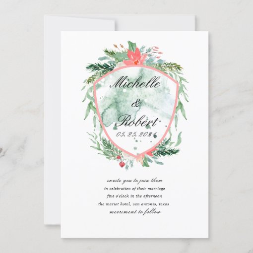 rustic crest monogram Wedding Invitation | Zazzle