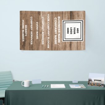 Rustic Custom Business Logo Website Promotional Banner | Zazzle
