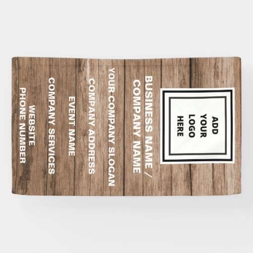 Rustic Custom Business Logo Website Promotional Banner | Zazzle