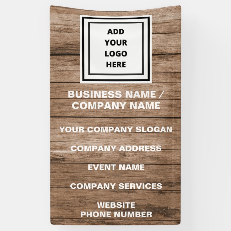Rustic Custom Business Logo Website Promotional Banner | Zazzle
