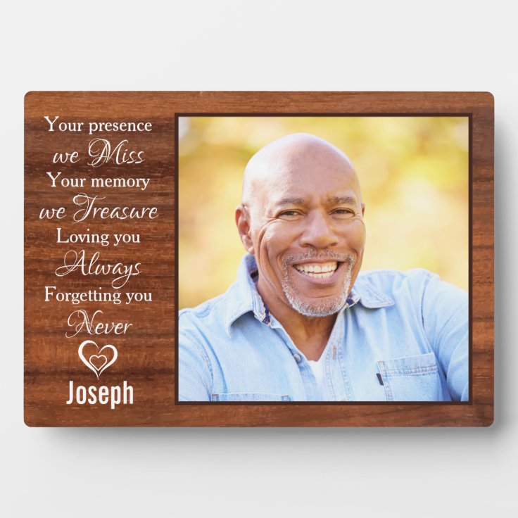 Rustic Custom Photo Remembrance Keepsake Memorial Plaque | Zazzle