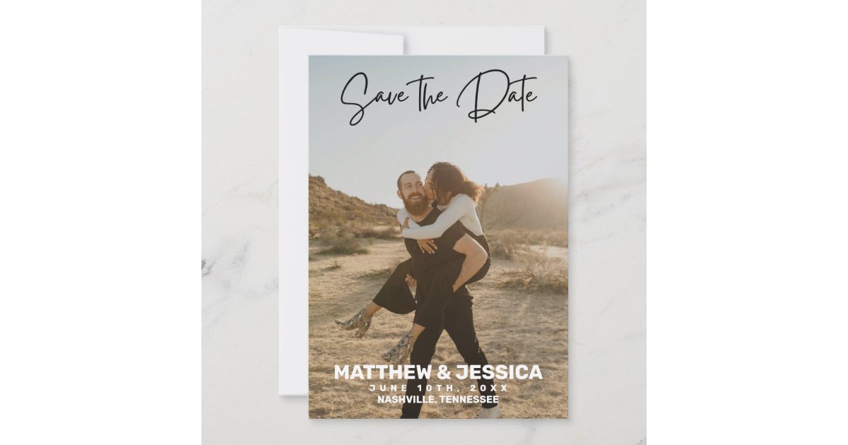 Rustic Custom Photo Save the Date | Zazzle