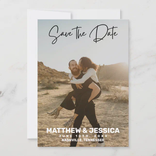 Rustic Custom Photo Save the Date | Zazzle