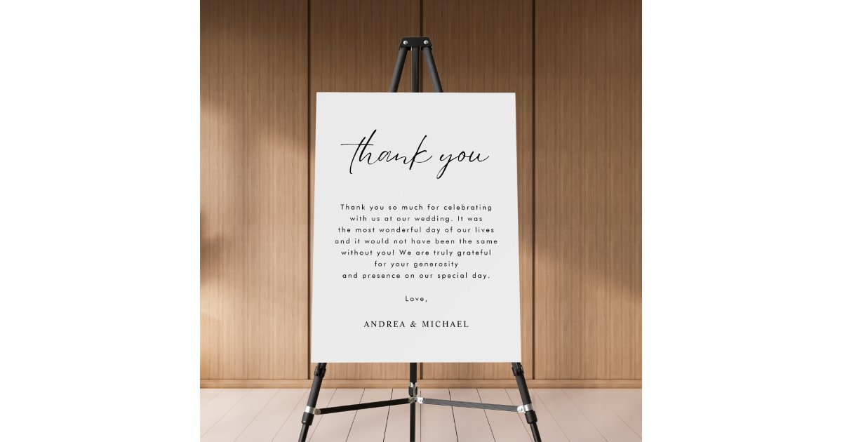 Rustic Custom Thank You Guest Message Wedding Sign | Zazzle