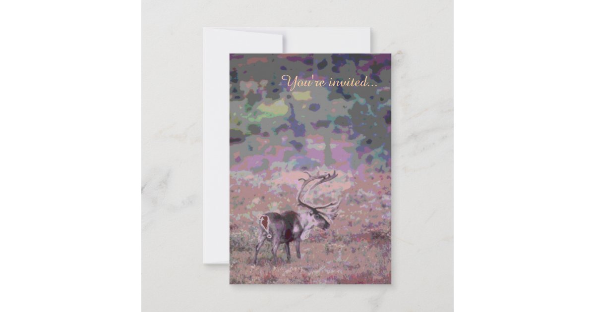 Rustic customizable moose wedding invitations | Zazzle