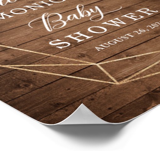 Rustic Cute Geometric Floral Baby Shower Sign | Zazzle