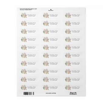 rustic cute rabbit floral return address label | Zazzle