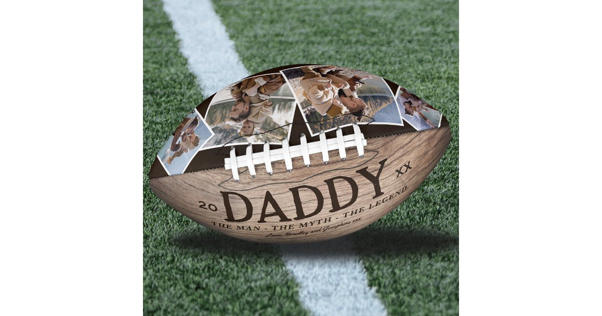 Rustic Daddy Man Myth Legend Photo Football | Zazzle