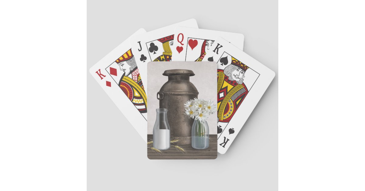 Rustic Dairy Farm Country Playing Cards | Zazzle