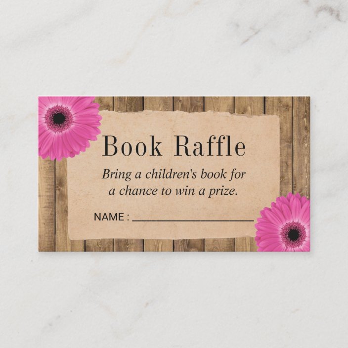 Rustic Daisy Baby Shower Book Raffle Tickets Enclosure Card | Zazzle.com