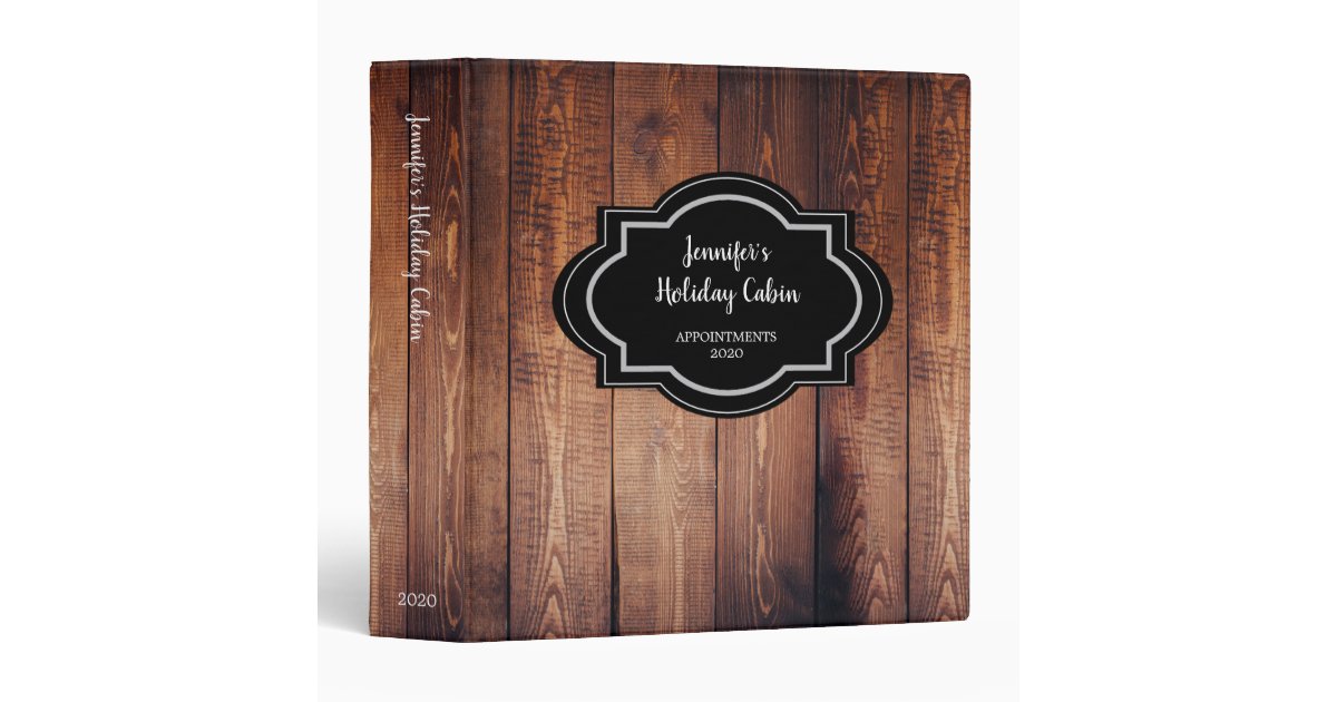 Rustic dark barn wood appointment book 3 ring binder | Zazzle