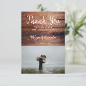 Rustic dark barn wood photo Thank you wedding | Zazzle