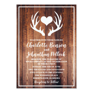 Deer Antler Wedding Invitations | Zazzle