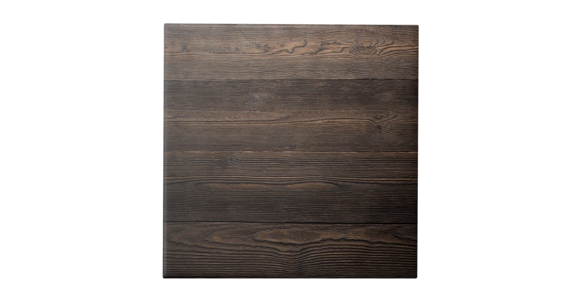 Rustic Dark brown WOOD LOOK texture Ceramic Tile | Zazzle