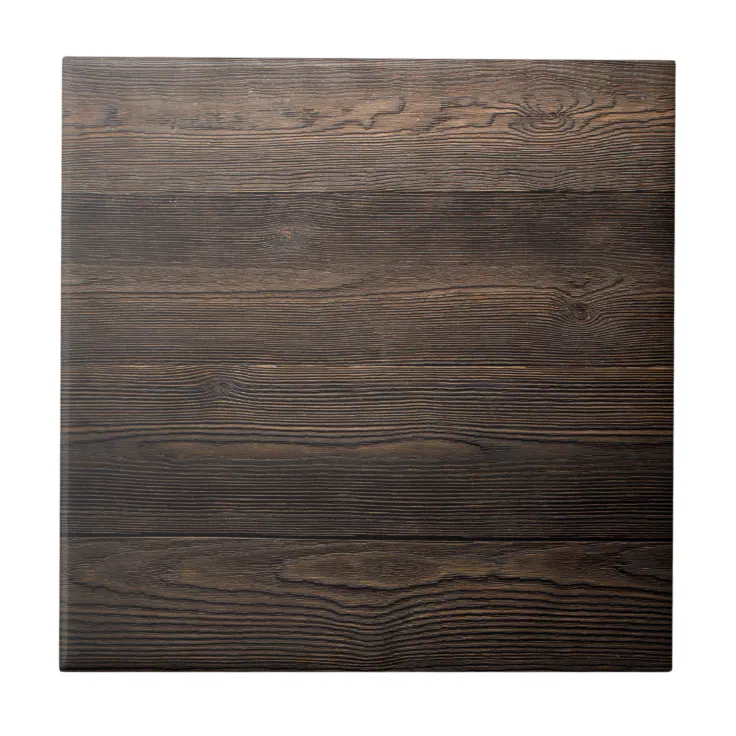 Rustic Dark brown WOOD LOOK texture Ceramic Tile | Zazzle