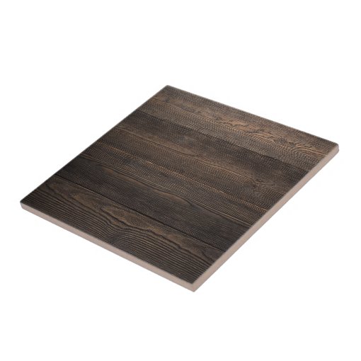 Rustic Dark brown WOOD LOOK texture Ceramic Tile | Zazzle