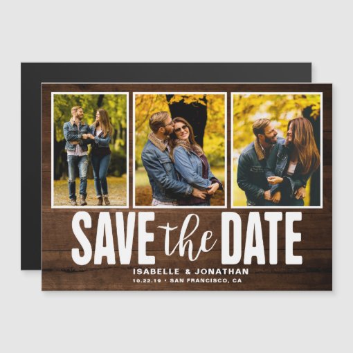 Rustic Dark Wood Photo Collage | Zazzle