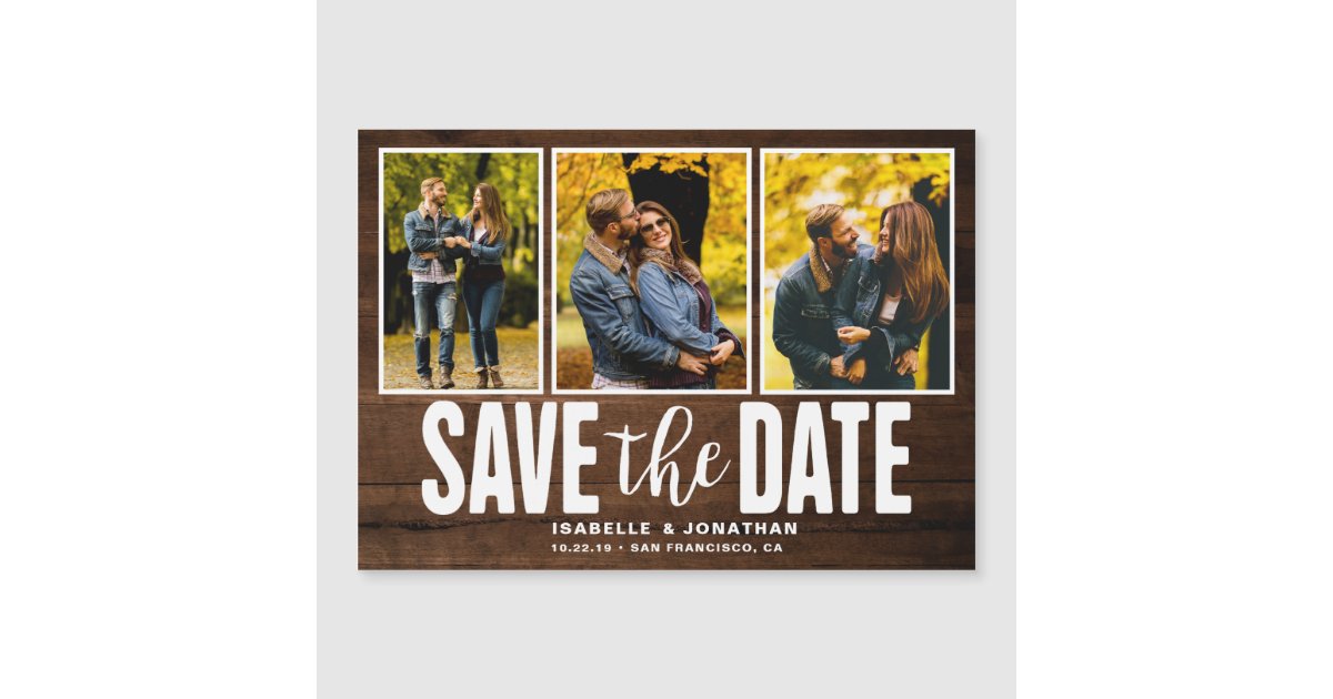 Rustic Dark Wood Photo Collage | Zazzle