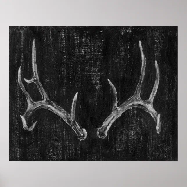 Rustic Deer Animal Head on Chalkboard Poster | Zazzle