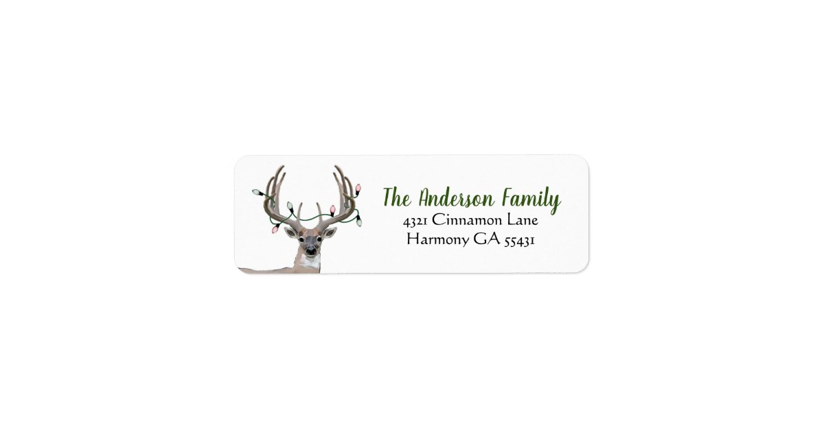 Rustic Deer Antlers Return Address Label | Zazzle