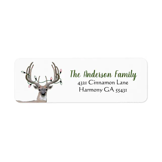 Rustic Deer Antlers Return Address Label | Zazzle