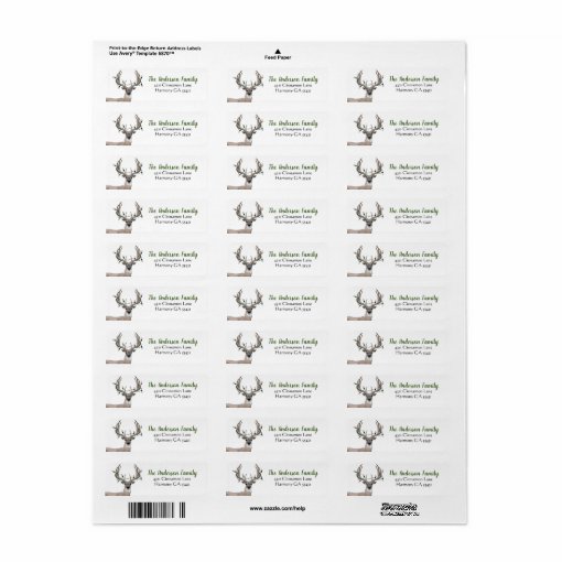 Rustic Deer Antlers Return Address Label | Zazzle