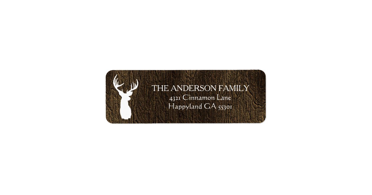 Rustic Deer Antlers Wood Label | Zazzle