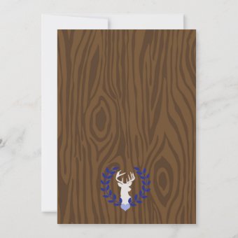 Rustic Deer Buck Baby Shower Invitation, Boy Blue Invitation | Zazzle